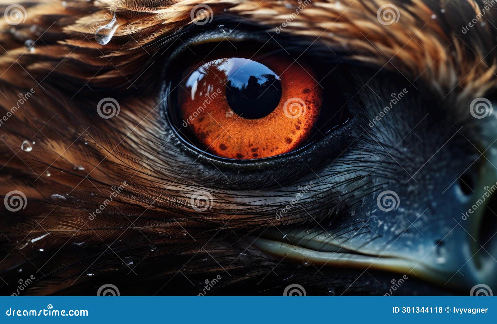 Portrait of a Red-tailed Hawk, Close-up. Close-up Portrait of a Golden ...