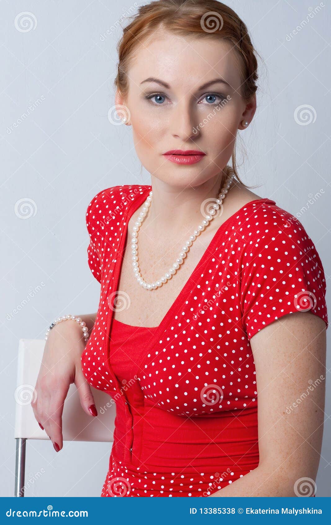 Portrait of the red women stock photo. Image of girl - 13385338