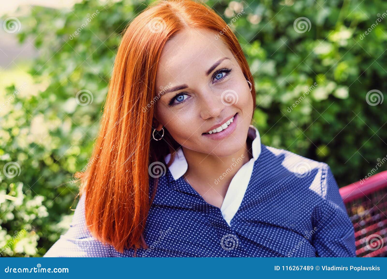 Portrait Of Redhead Female Outdoor Stock Image Image Of Beautiful
