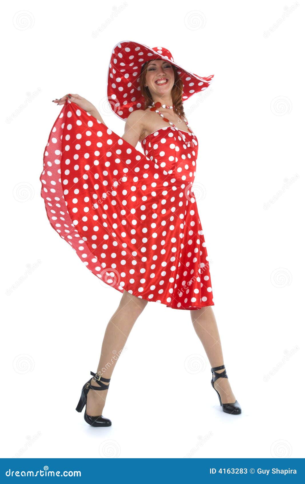 Portrait Redheaded With Spotted Dress Royalty-Free Stock Photography ...