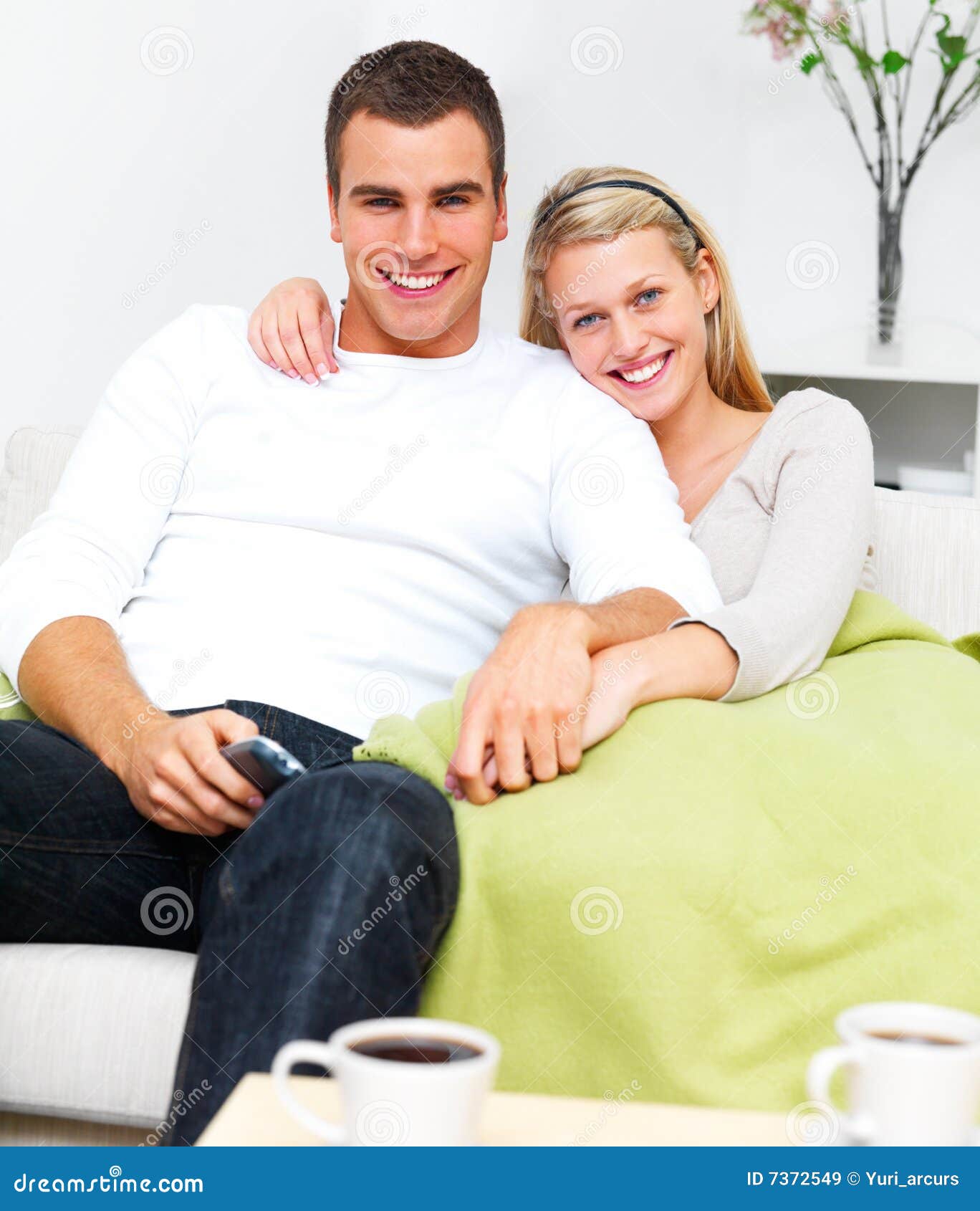 Portrait of a Relaxed Happy Couple at Home Stock Image - Image of love ...