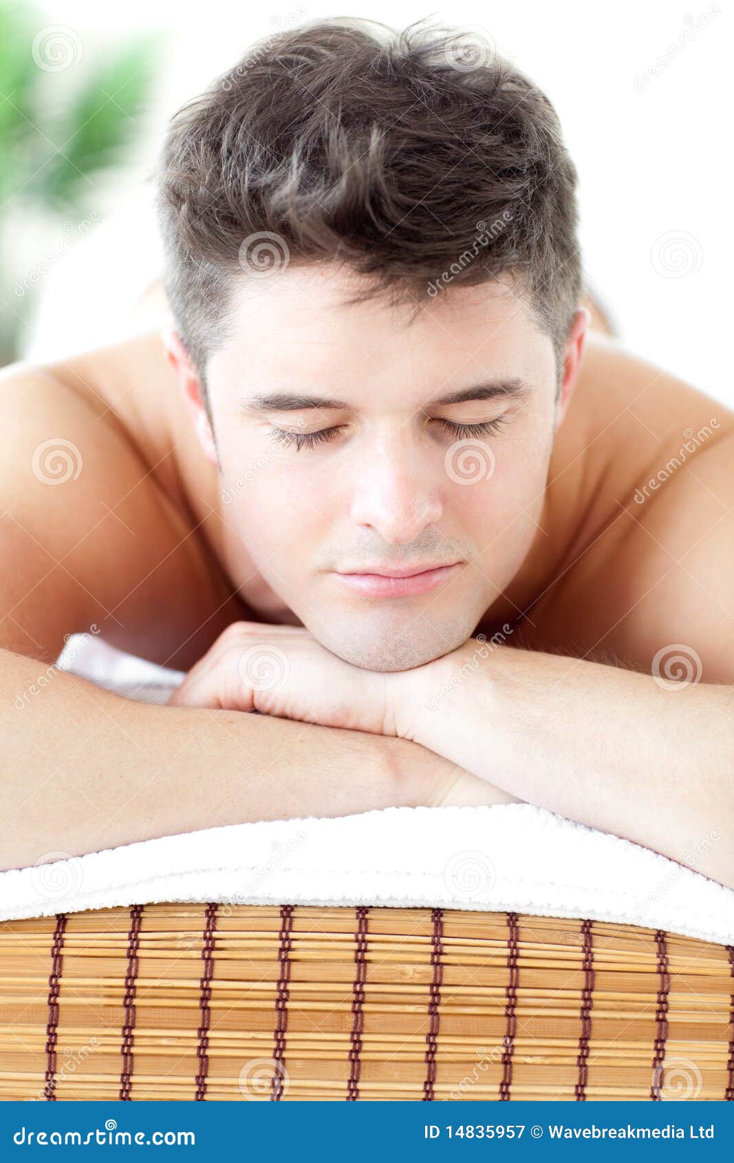 Portrait of Relaxed Man during a Beauty Treatment Stock Image - Image ...