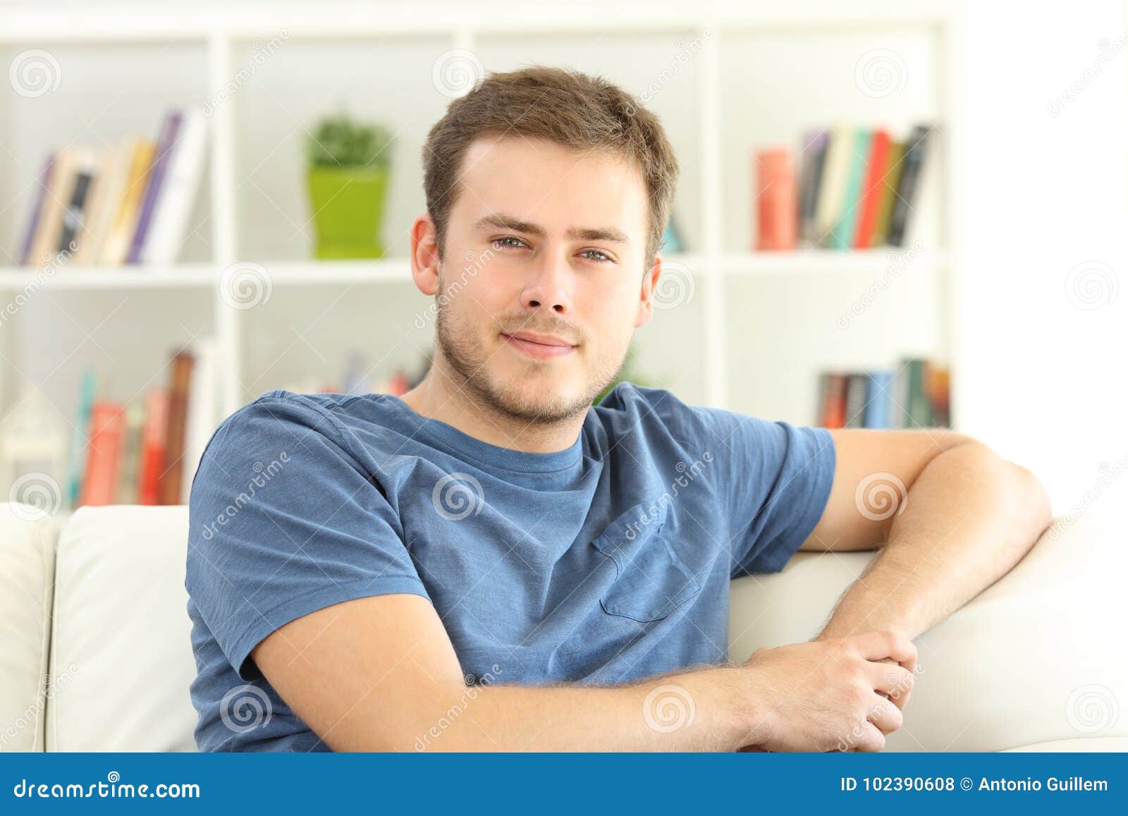 Portrait of a Relaxed Man at Home Stock Photo - Image of confidence ...
