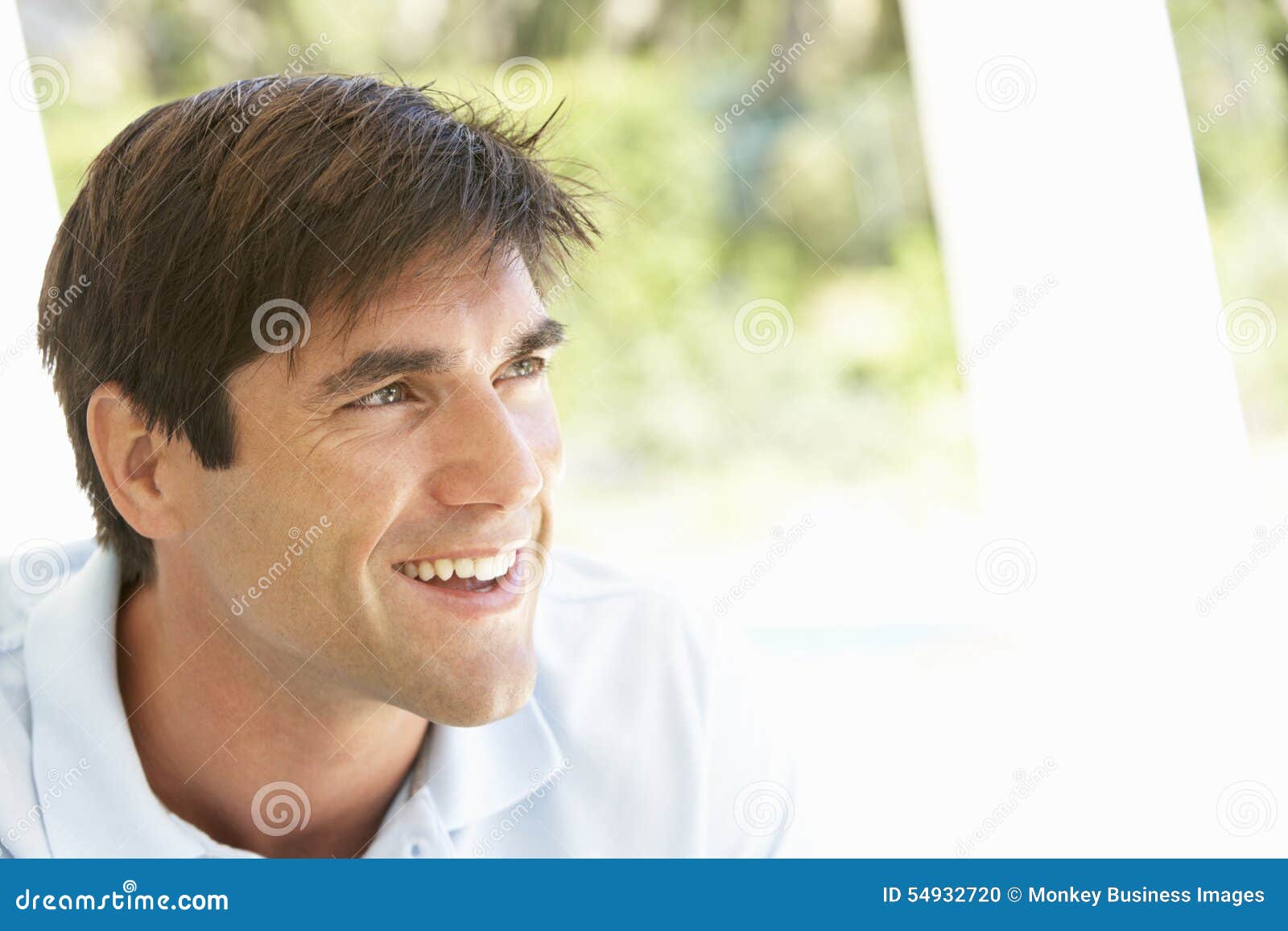 Portrait of Relaxed Young Man Stock Photo - Image of close, home: 54932720