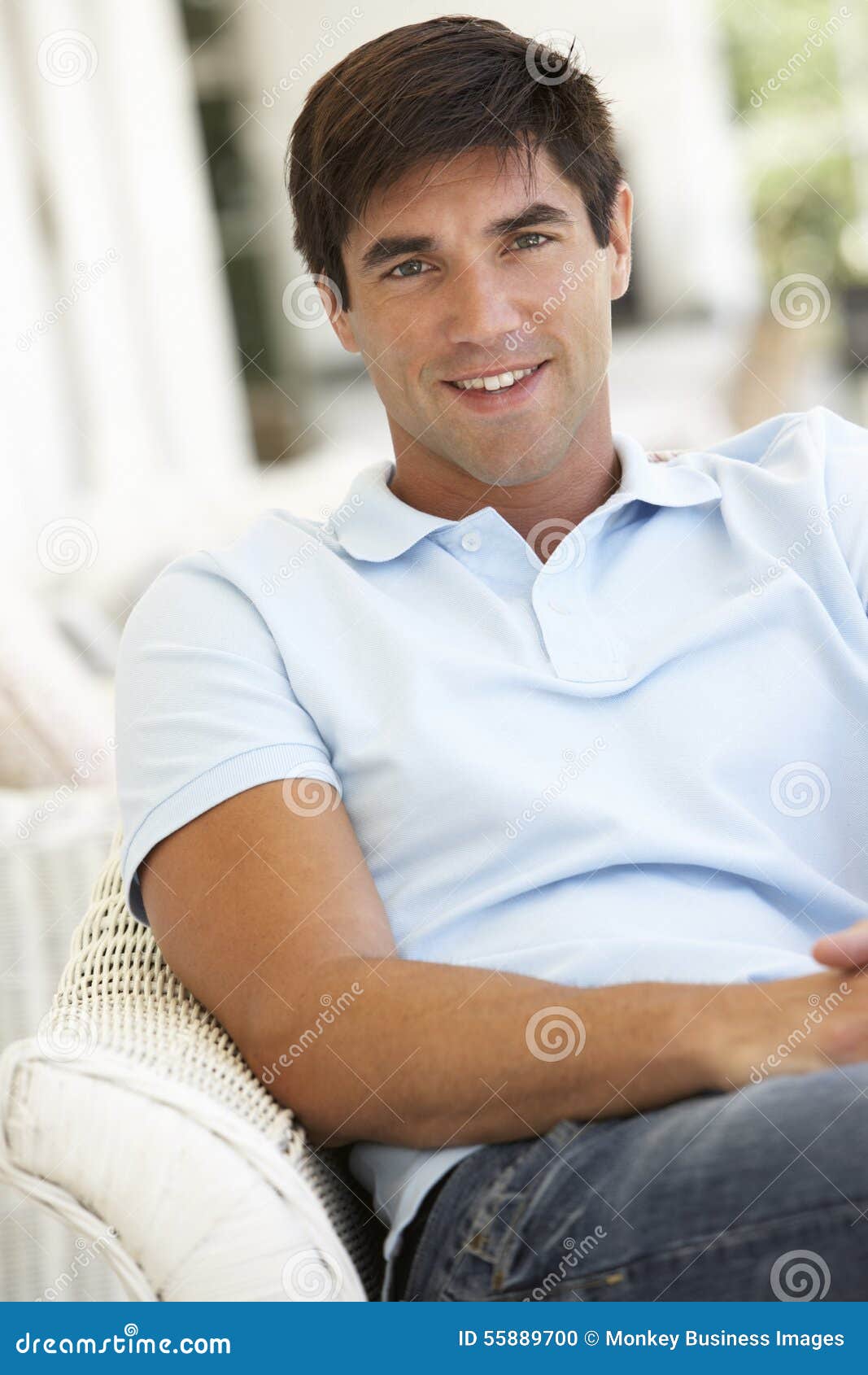 Portrait of Relaxed Young Man Stock Photo - Image of relaxing, thirties ...
