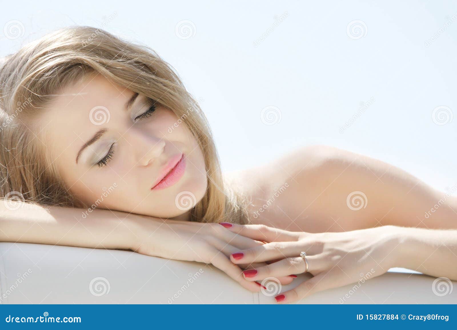 Portrait of Relaxing Young Woman Stock Photo - Image of cosmetology ...