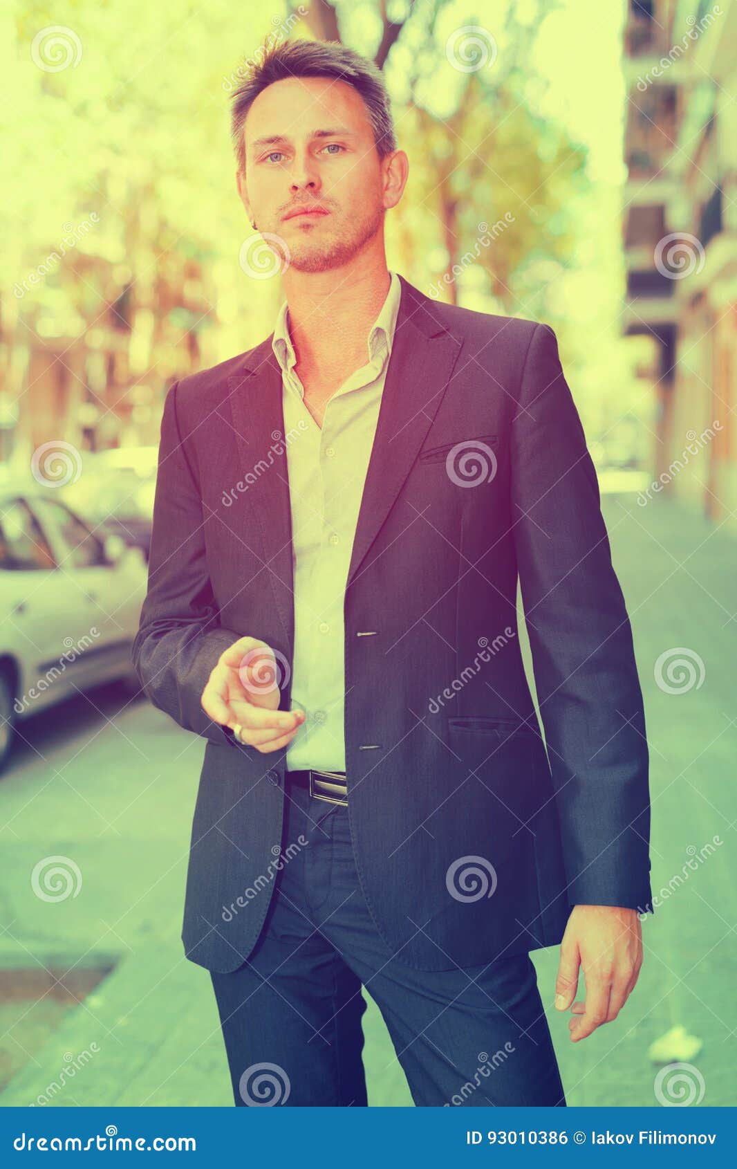 Portrait of Respectable Young Man Stock Photo - Image of outdoors ...