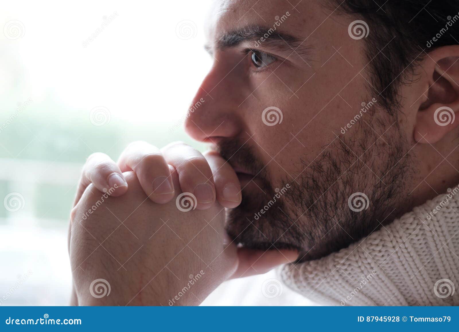 Portrait Of A Restless Man Face Closeup Royalty-Free Stock Photography ...
