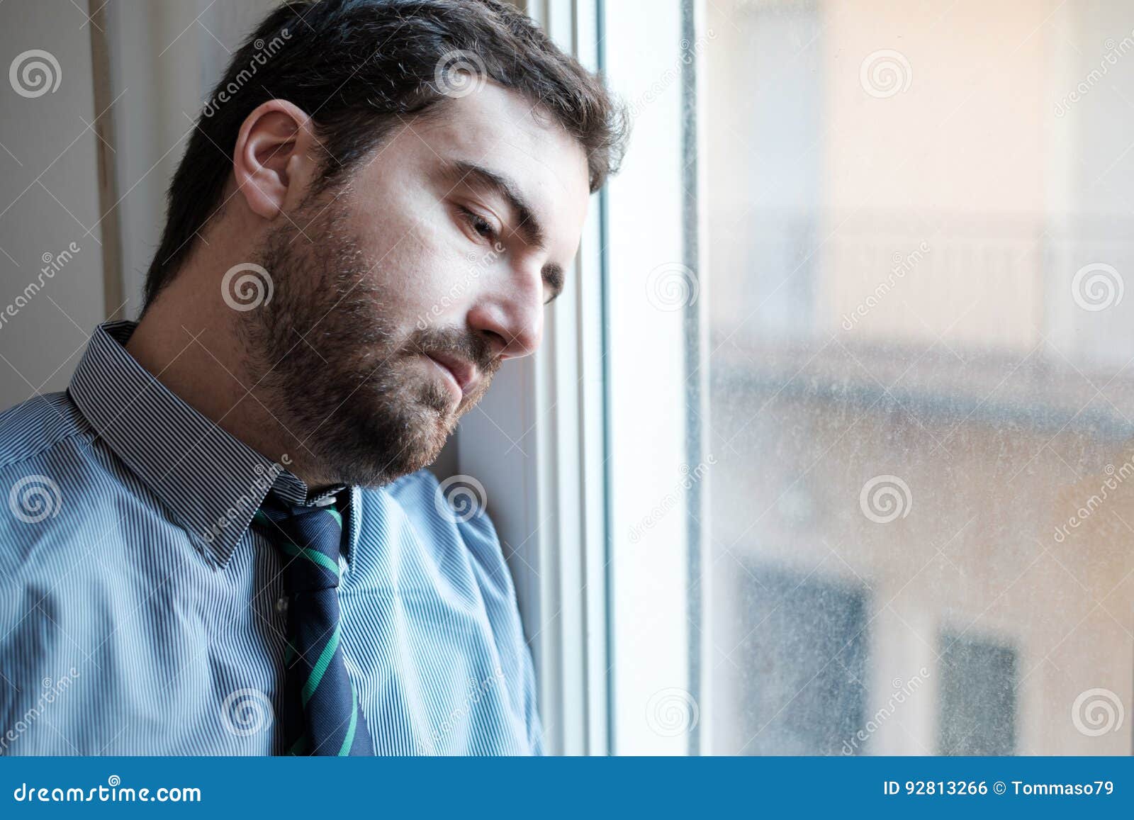 Portrait of Restless Man Face Close Up Stock Photo - Image of depressed ...