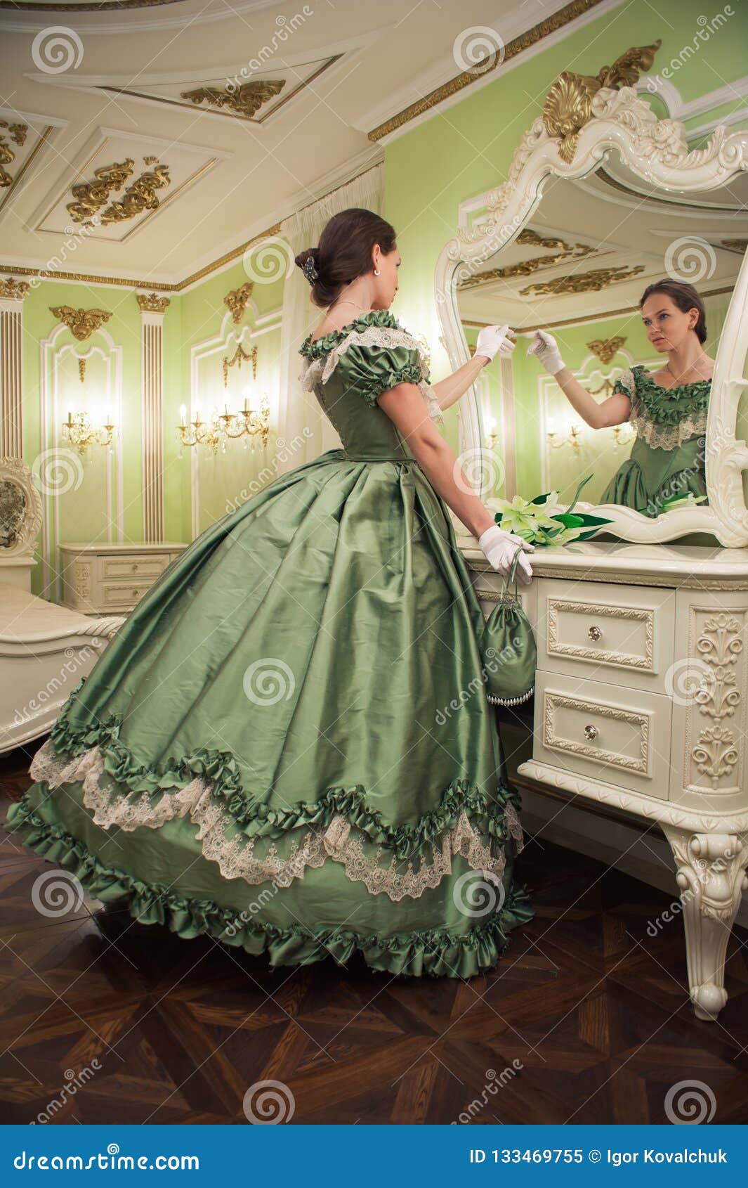 Portrait Of Retro Baroque Fashion Woman Stock Image Image Of