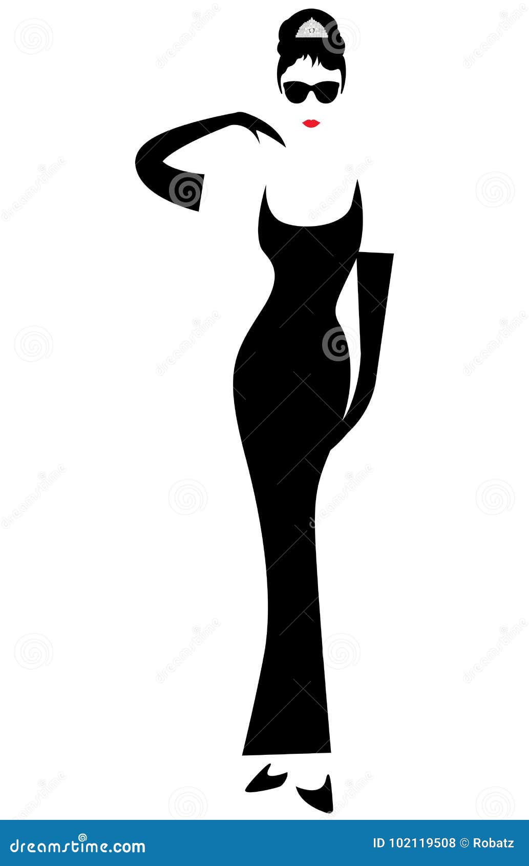 Portrait Retrò Woman Diva With Pearl Jewelry Minimal Audrey