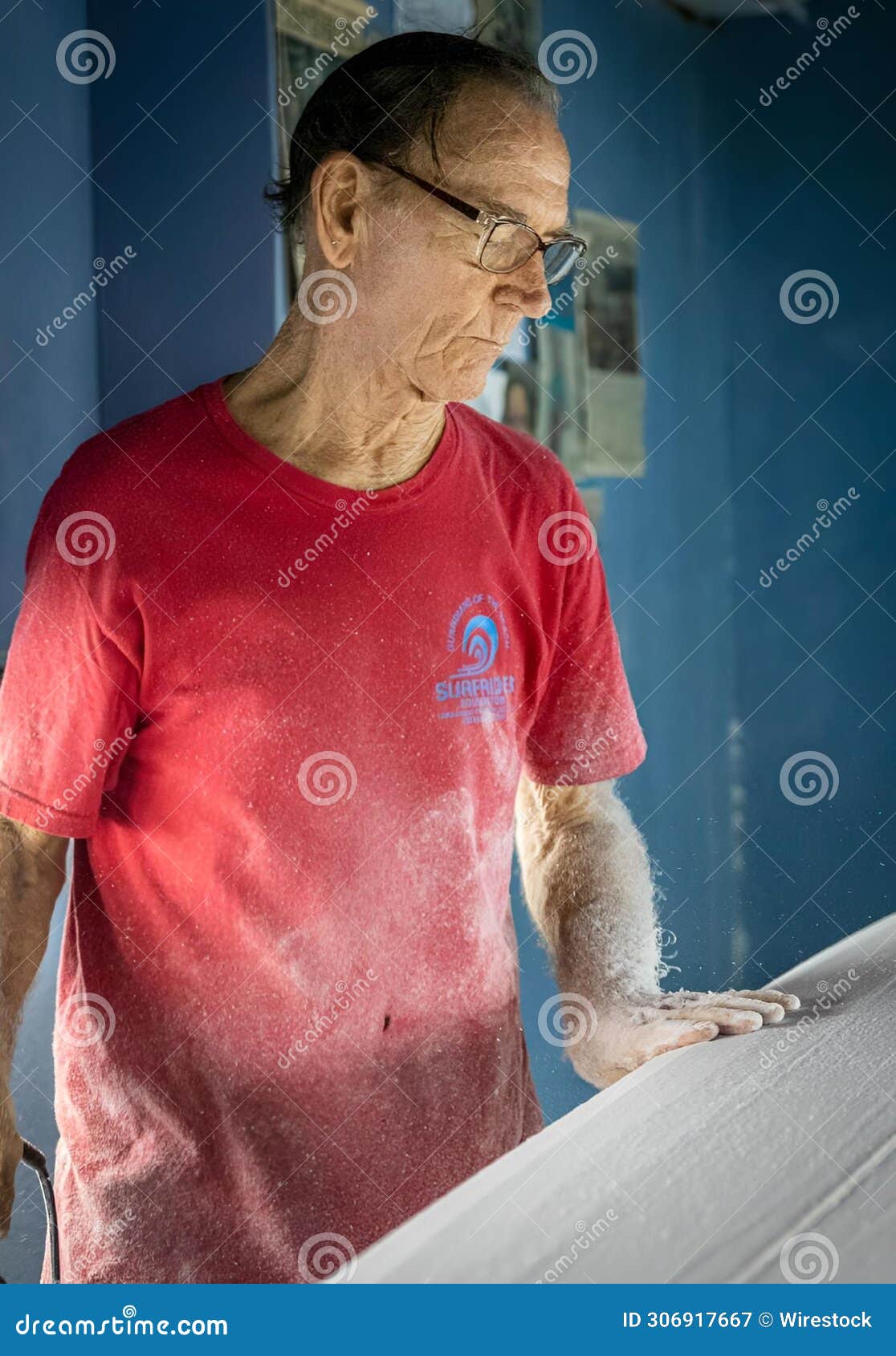Portrait of Robert August Working in the Workshop, Standing Next To a ...