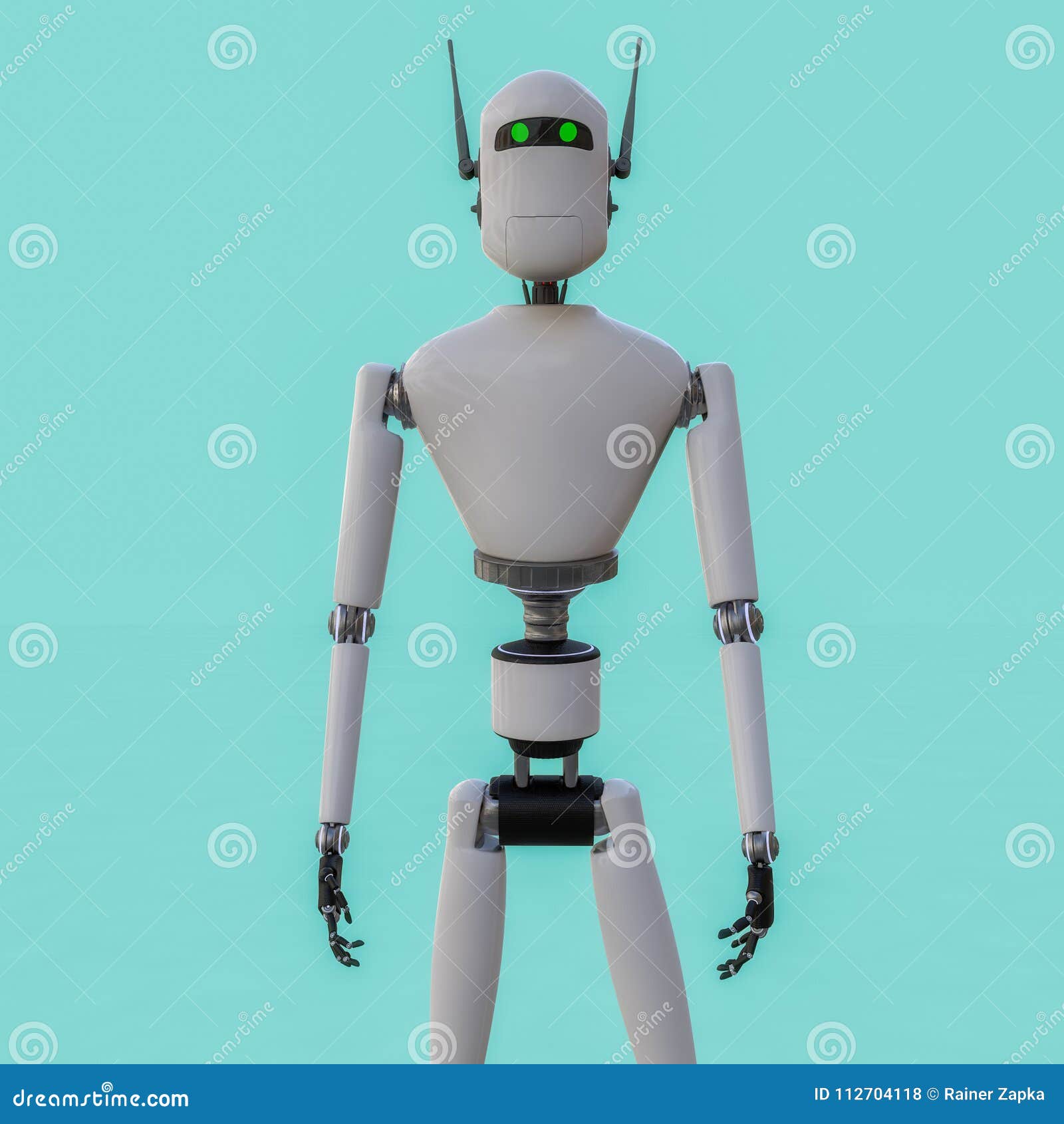A portrait of a robot stock illustration. Illustration of room - 112704118