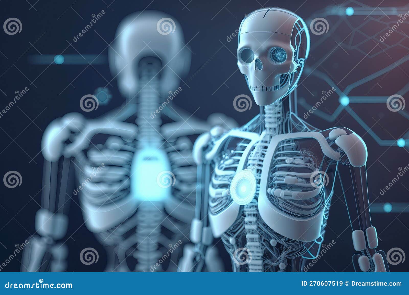 Portrait of a Robot Front, Back Stock Illustration - Illustration of ...