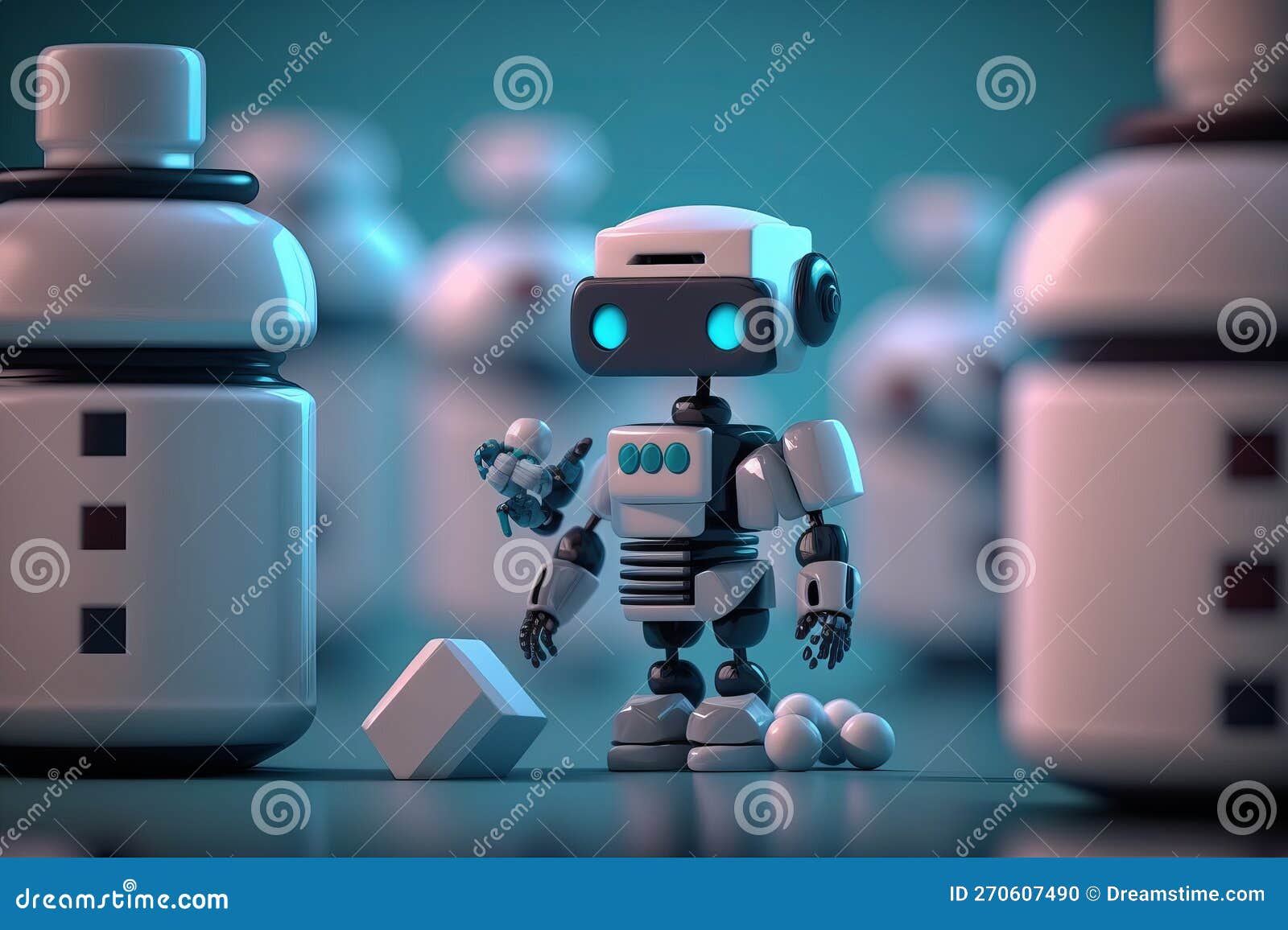 Portrait of a Robot from the Front Stock Illustration - Illustration of ...