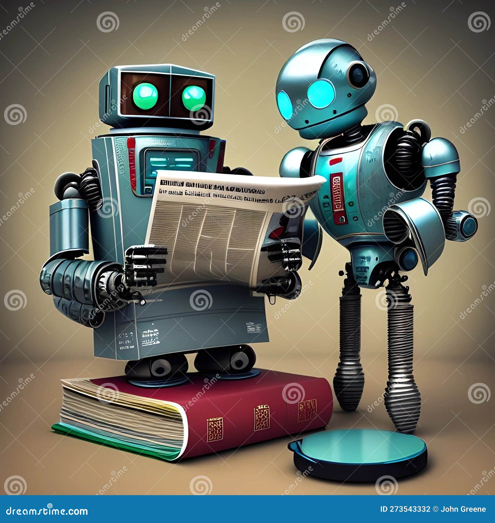 A Portrait of a Robot Reading News Papers, Learning Concept, Generated ...