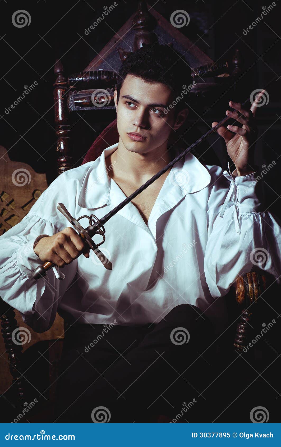 Portrait of a romantic man stock image. Image of medieval - 30377895