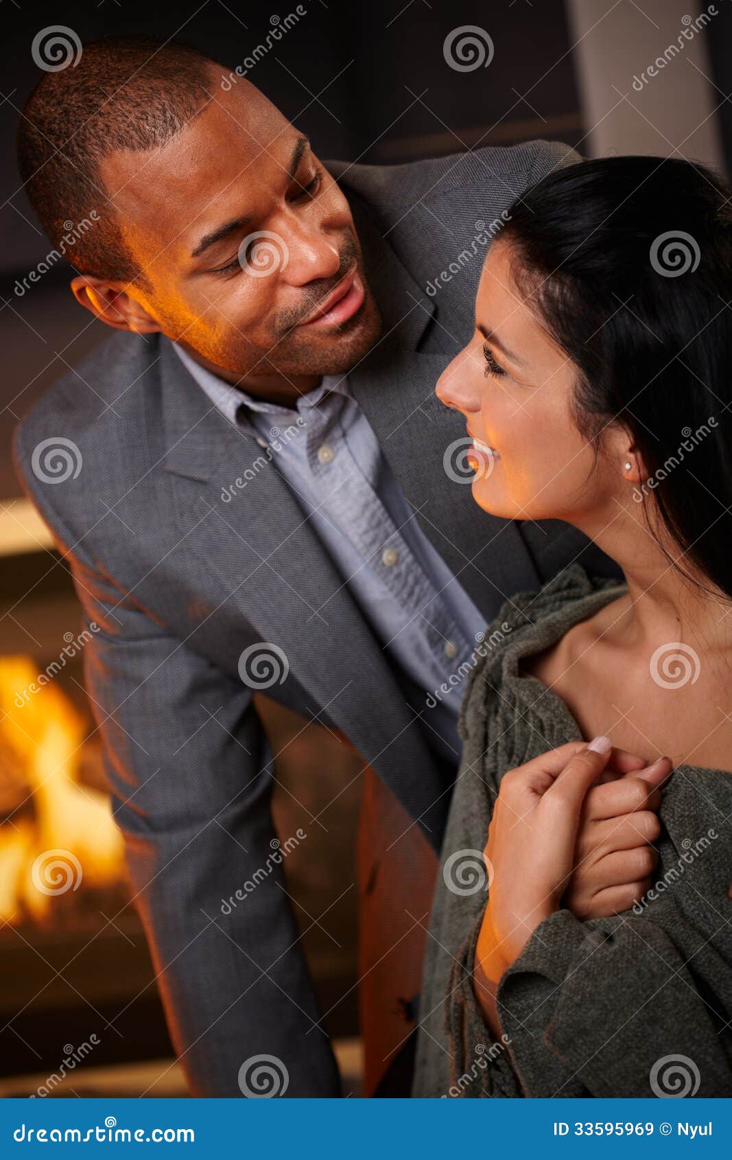 Portrait of Romantic Mixed Couple Stock Image - Image of 2530 ...