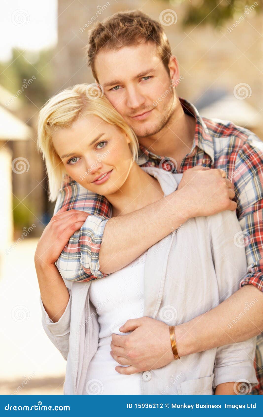 Portrait of Romantic Young Couple Embracing Stock Photo - Image of ...