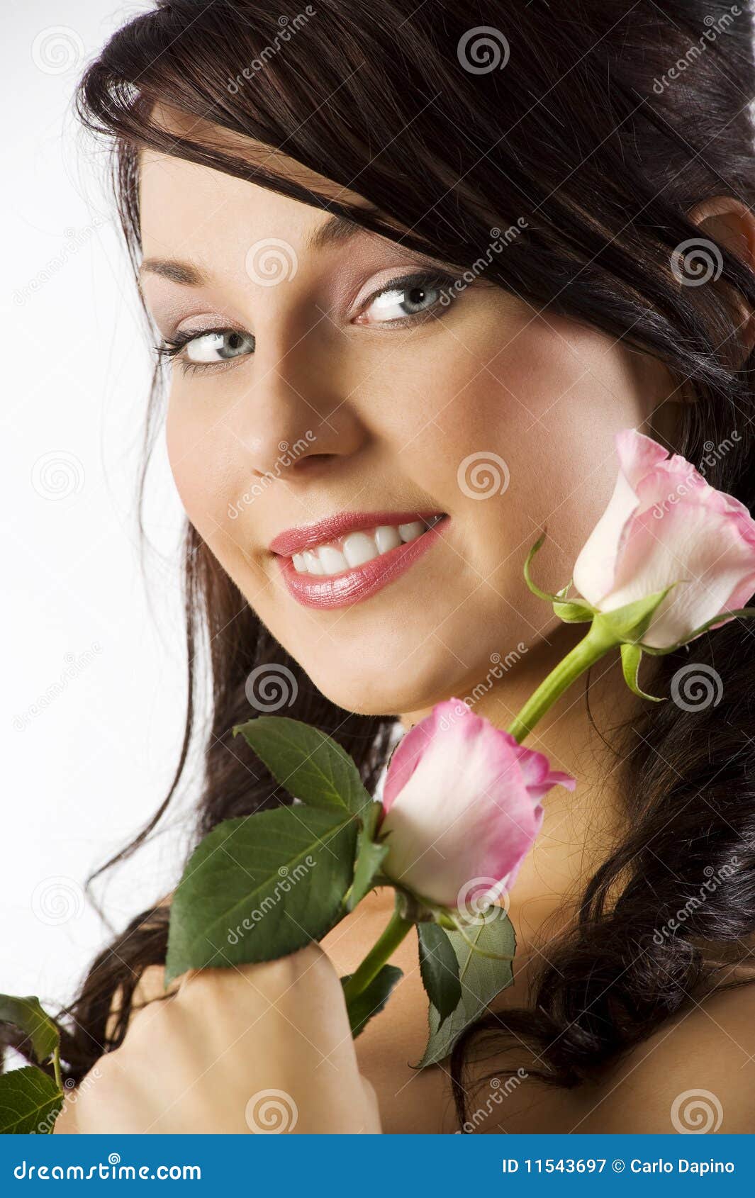 Portrait with rose stock image. Image of adorable, face - 11543697