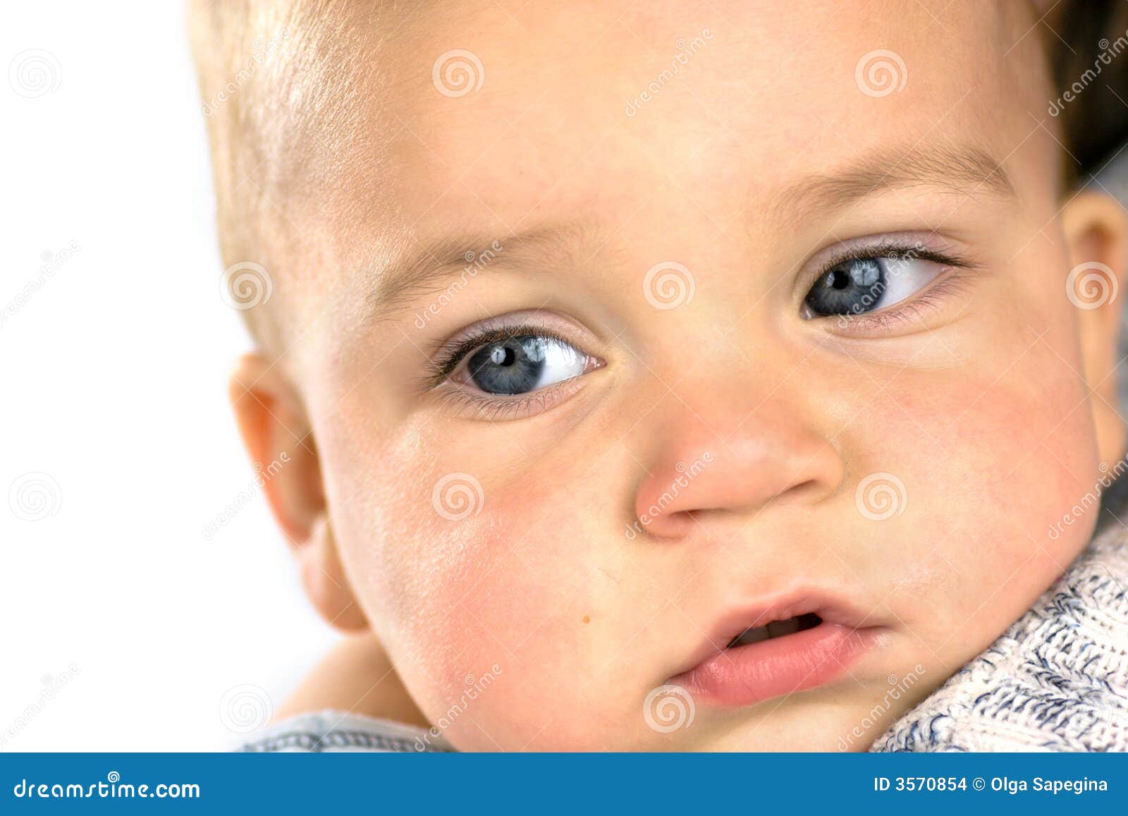 Portrait of sad baby stock photo. Image of mouth, isolated - 3570854