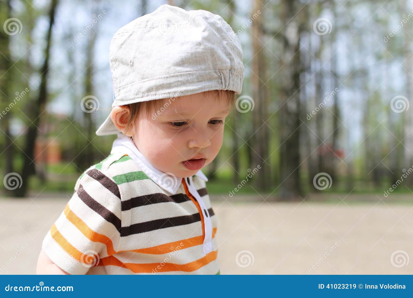 Portrait of Sad Baby Boy Outdoors Stock Image - Image of lovely, upset ...