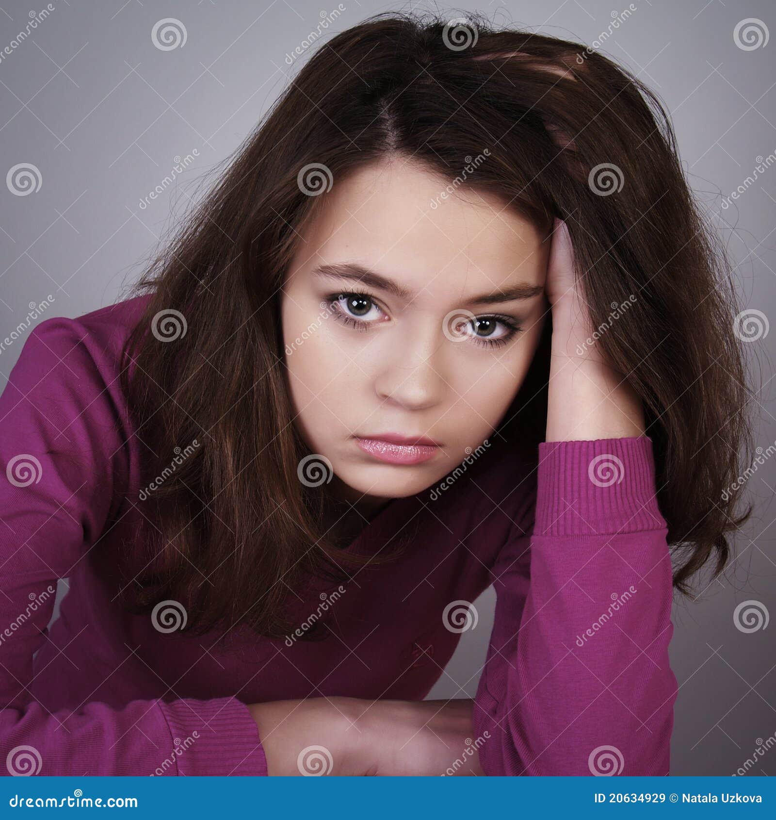 Portrait of the Sad Beautiful Girl Stock Image - Image of caucasian ...