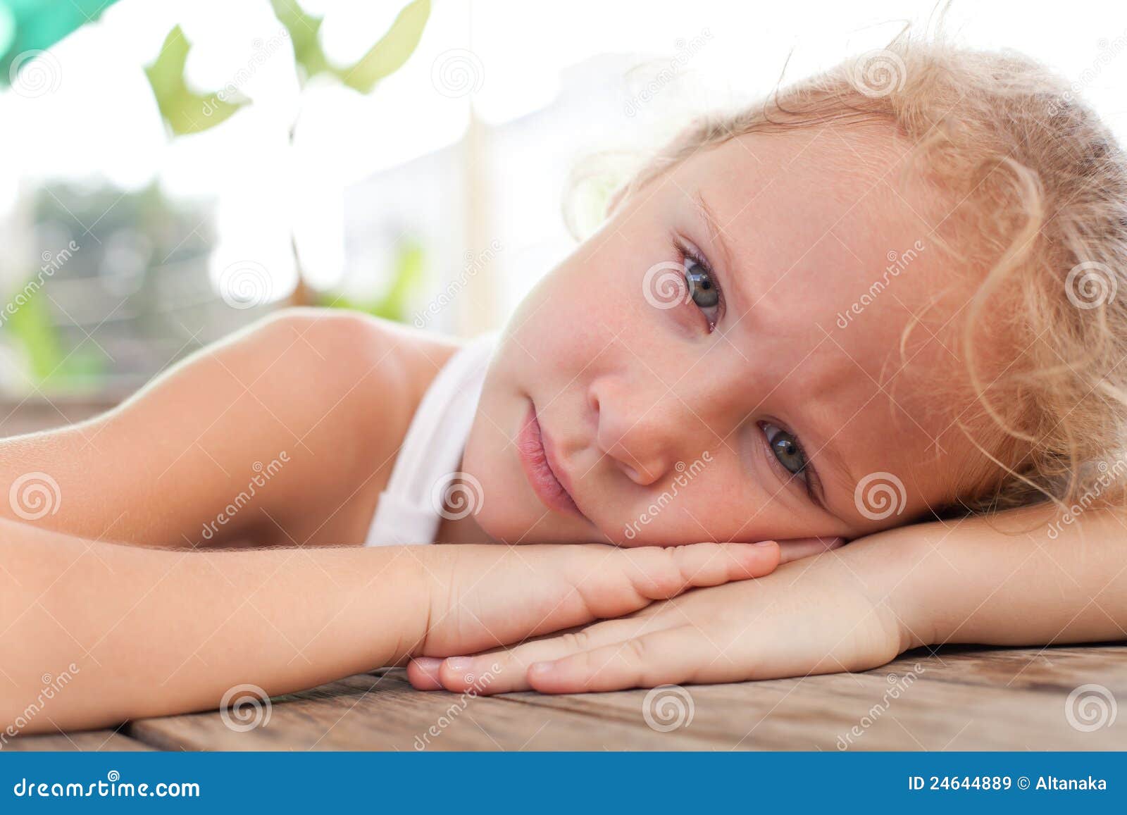 Portrait of sad child stock image. Image of blond, holding - 24644889