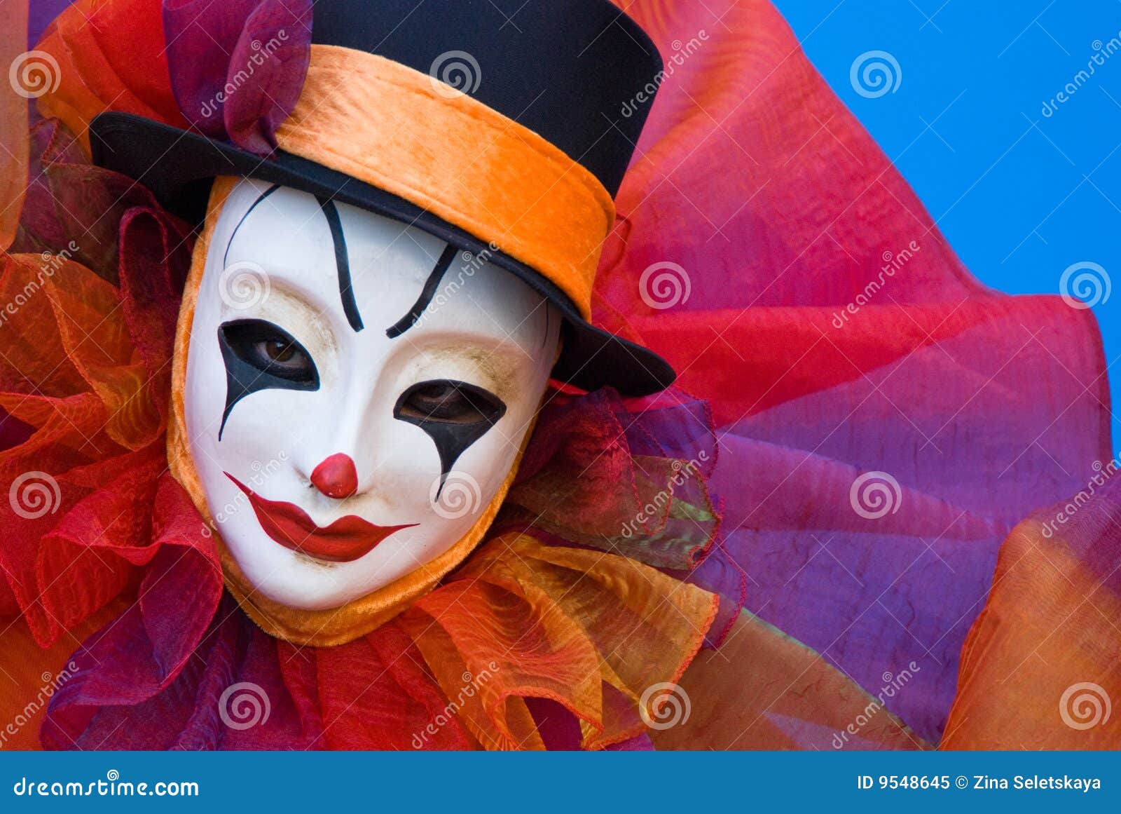 Portrait of a sad clown stock image. Image of humor, stage - 9548645