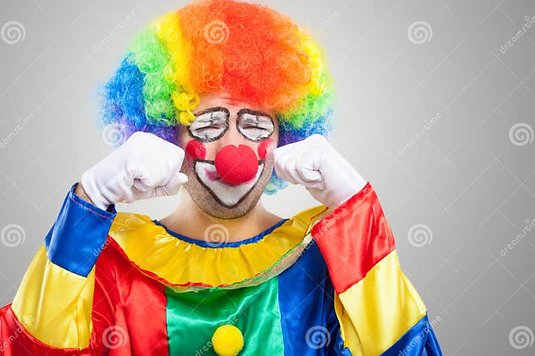 Portrait of a Sad Crying Clown Stock Image - Image of stress, vibrance ...
