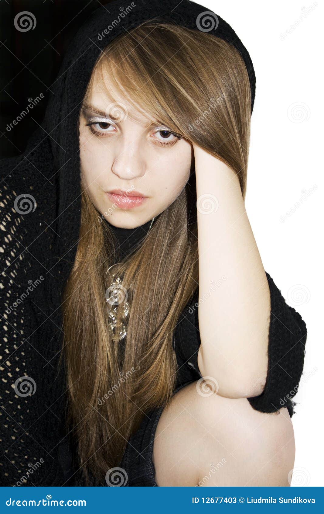 Portrait of a Sad Expression Young Woman Stock Image - Image of females ...
