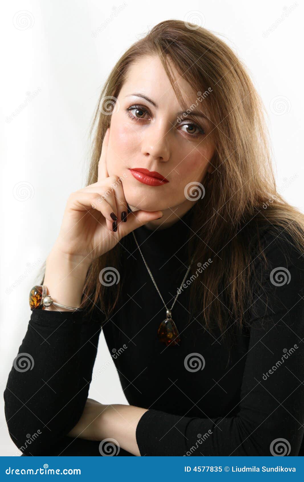 Portrait of a Sad Expression Young Woman Stock Image - Image of ...