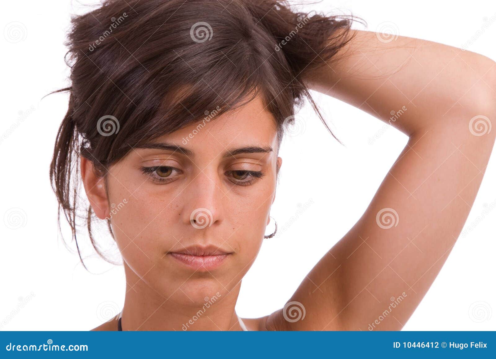 Portrait of sad girl stock photo. Image of hair, sadness - 10446412