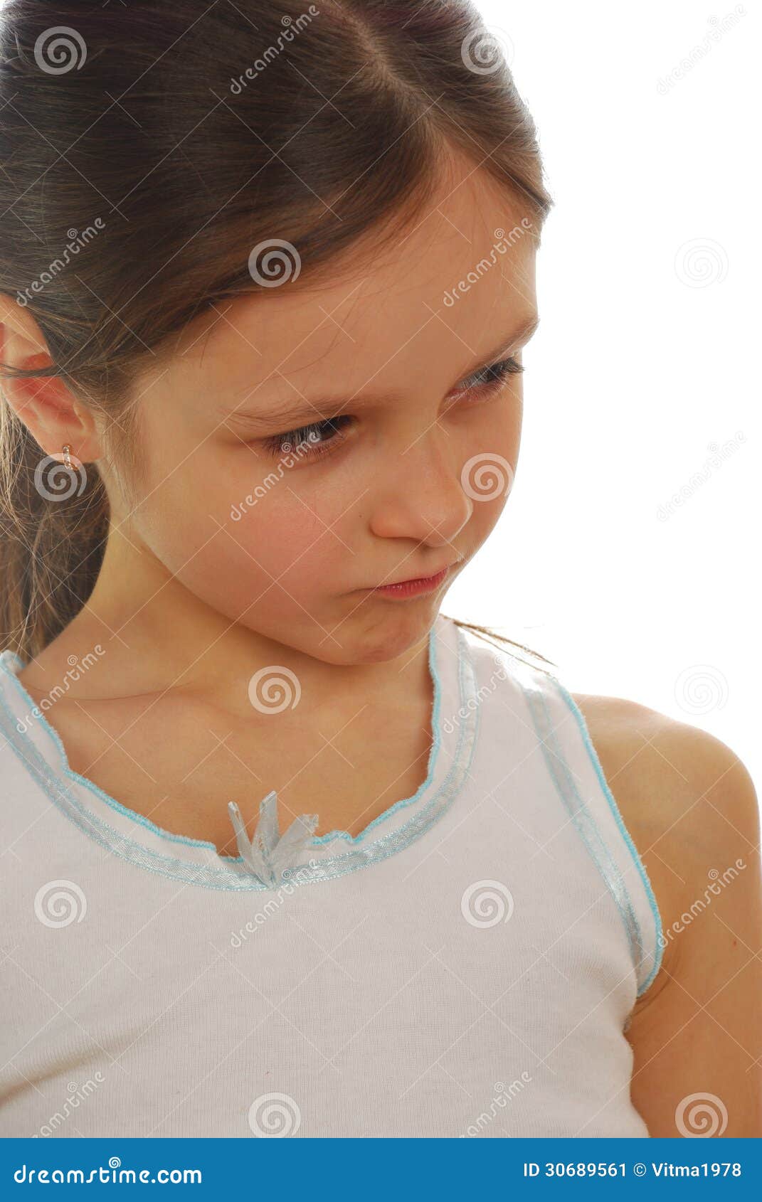 Portrait sad girl stock image. Image of beige, hair, indigent - 30689561