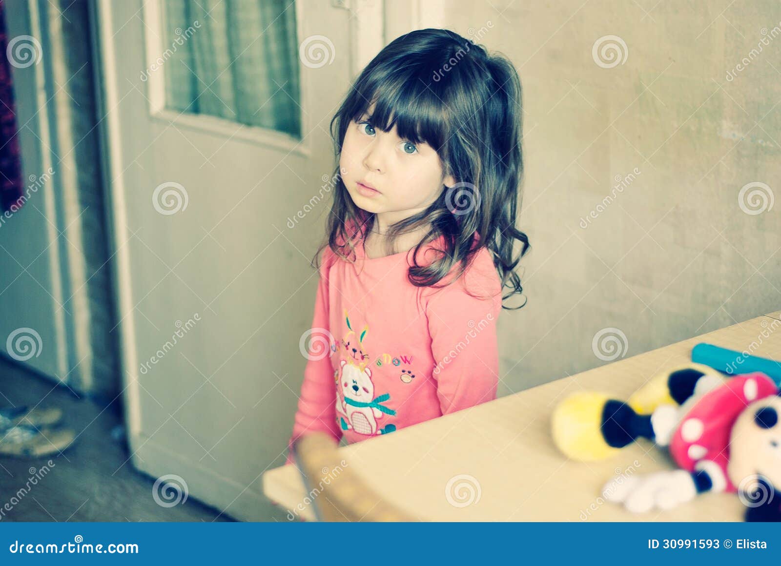 Portrait of the Sad Littel Girl Stock Image - Image of sadly, belle ...