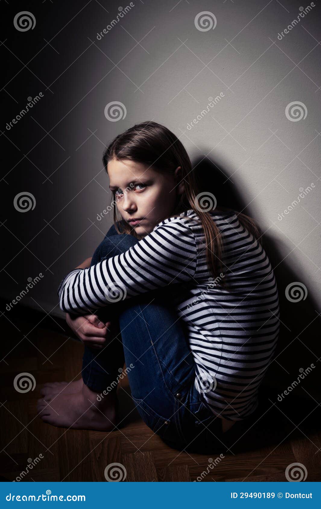 Portrait of a Sad Little Girl Stock Image - Image of homeless, abuse ...