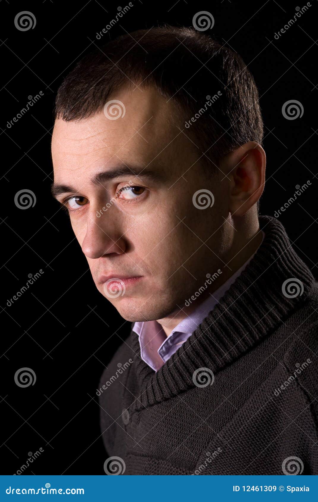 Portrait of the sad man stock image. Image of despair - 12461309