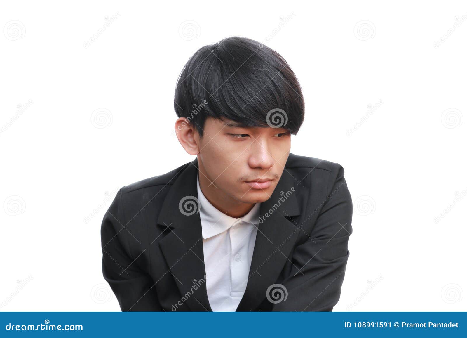 Portrait of a Sad Man on White Background Stock Image - Image of human ...