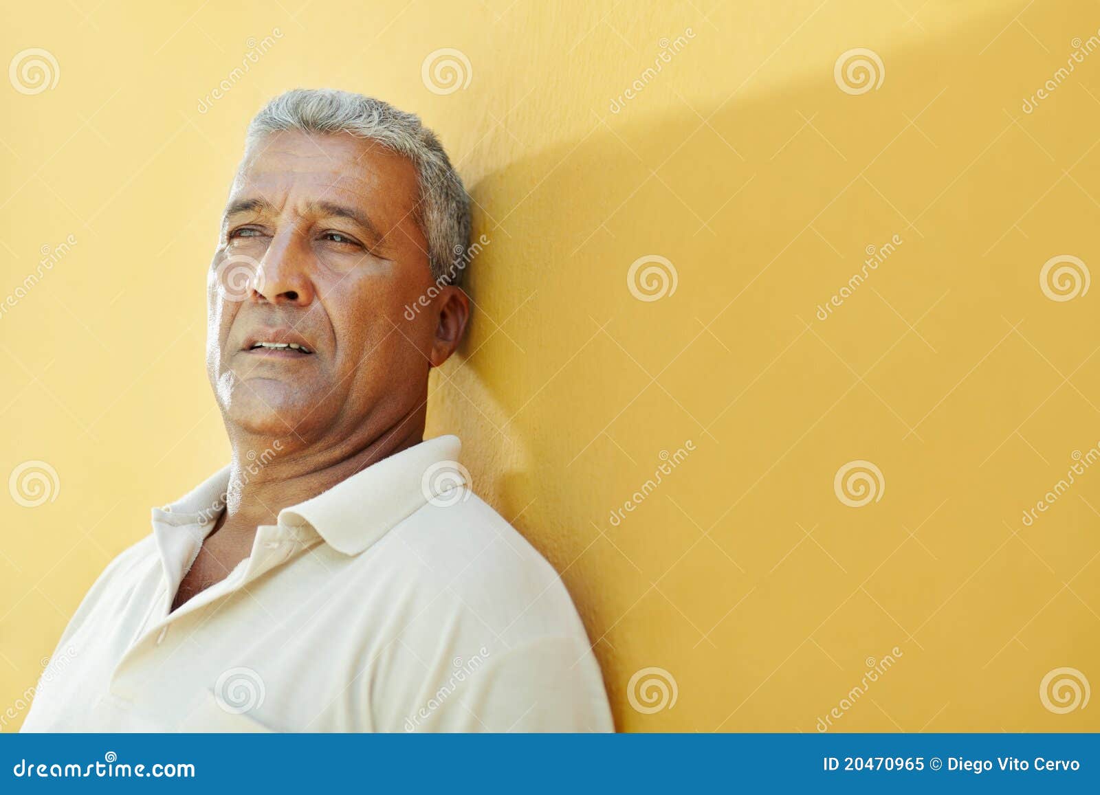 Portrait of Sad Mature Hispanic Man Stock Image - Image of emotion ...