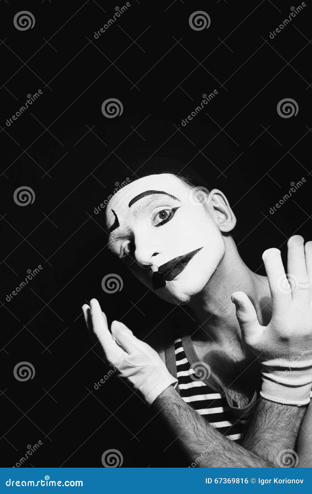 Portrait of sad mime stock photo. Image of pantomime - 67369816
