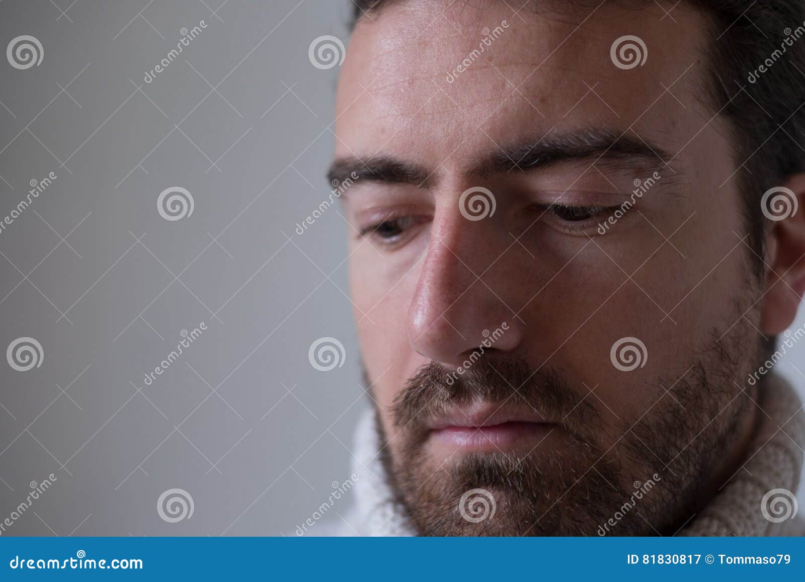 Portrait Of A Restless Man Face Closeup Royalty-Free Stock Photography ...