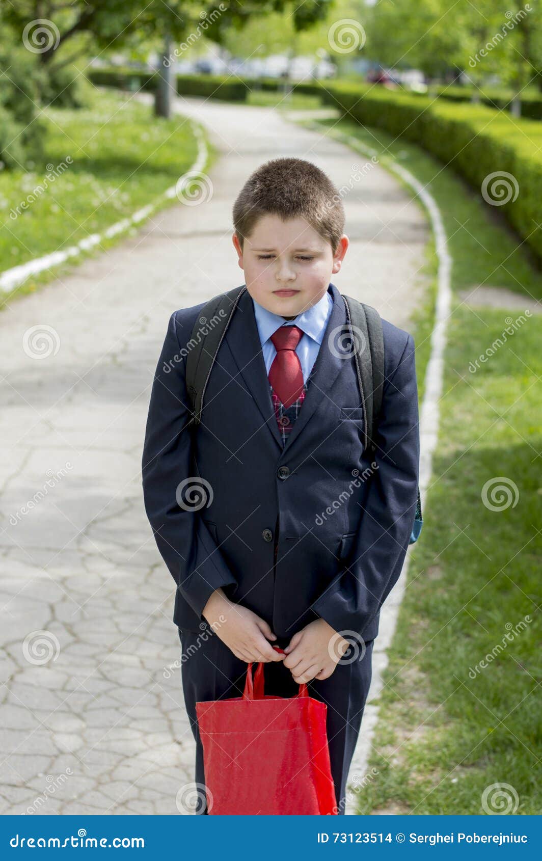 Portrait of the Sad School Student, after Classes Stock Photo - Image ...