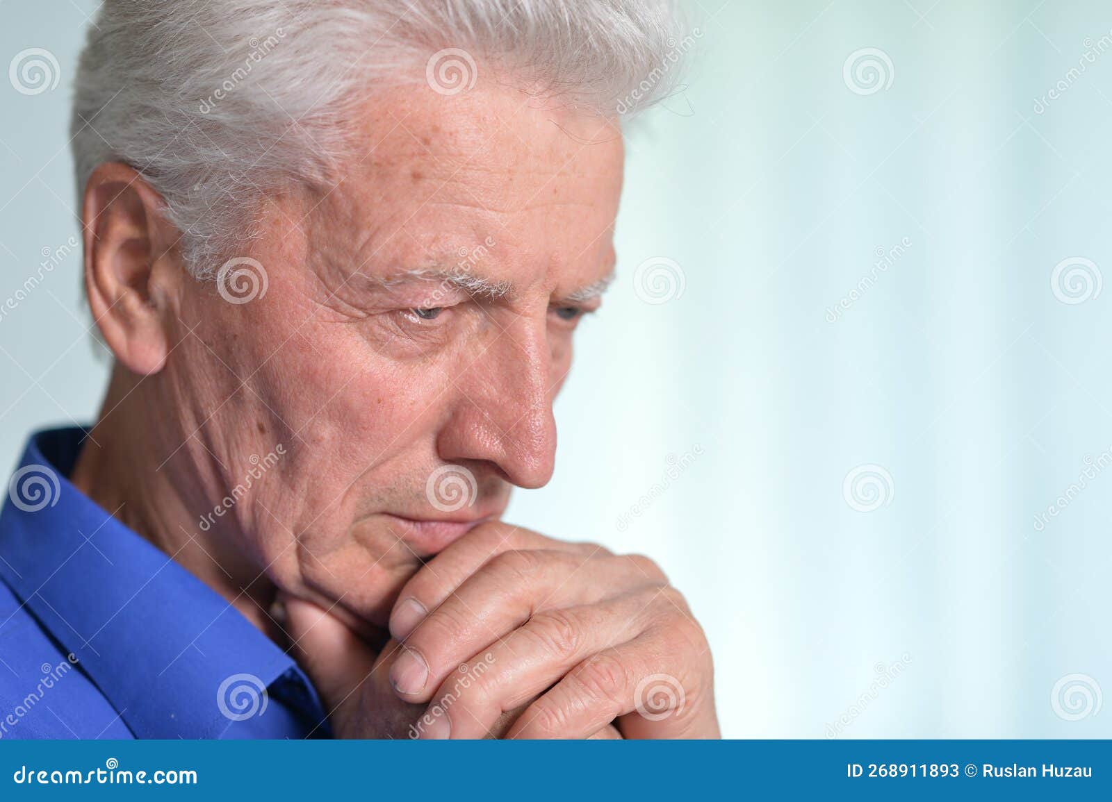 Portrait of Sad Sick Old Man with Headache Stock Image - Image of ...