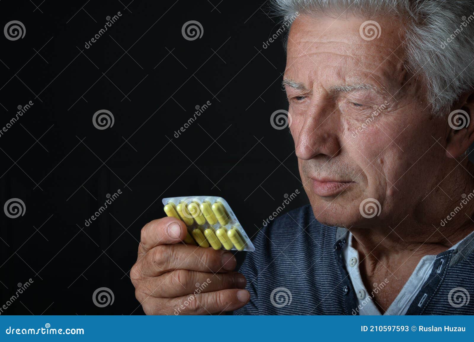 Portrait of a Sad Sick Senior Man Stock Image - Image of pensioner ...