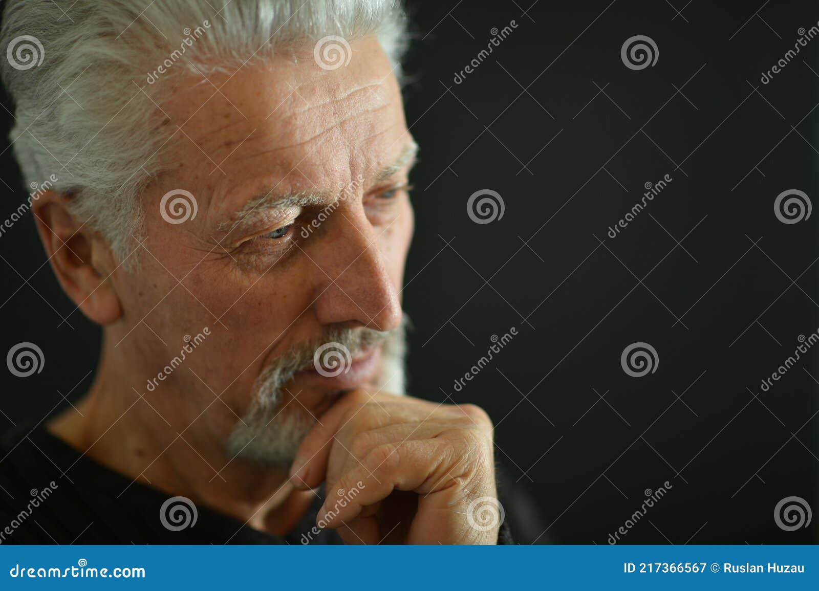 Portrait of a Sad Thinking Senior Man Stock Image - Image of caucasian ...