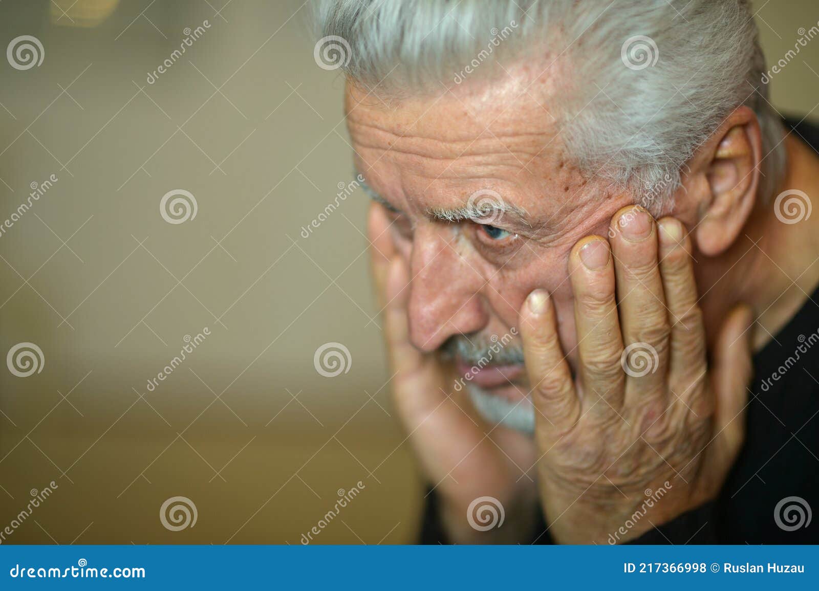 Portrait of a Sad Thinking Senior Man Stock Photo - Image of person ...