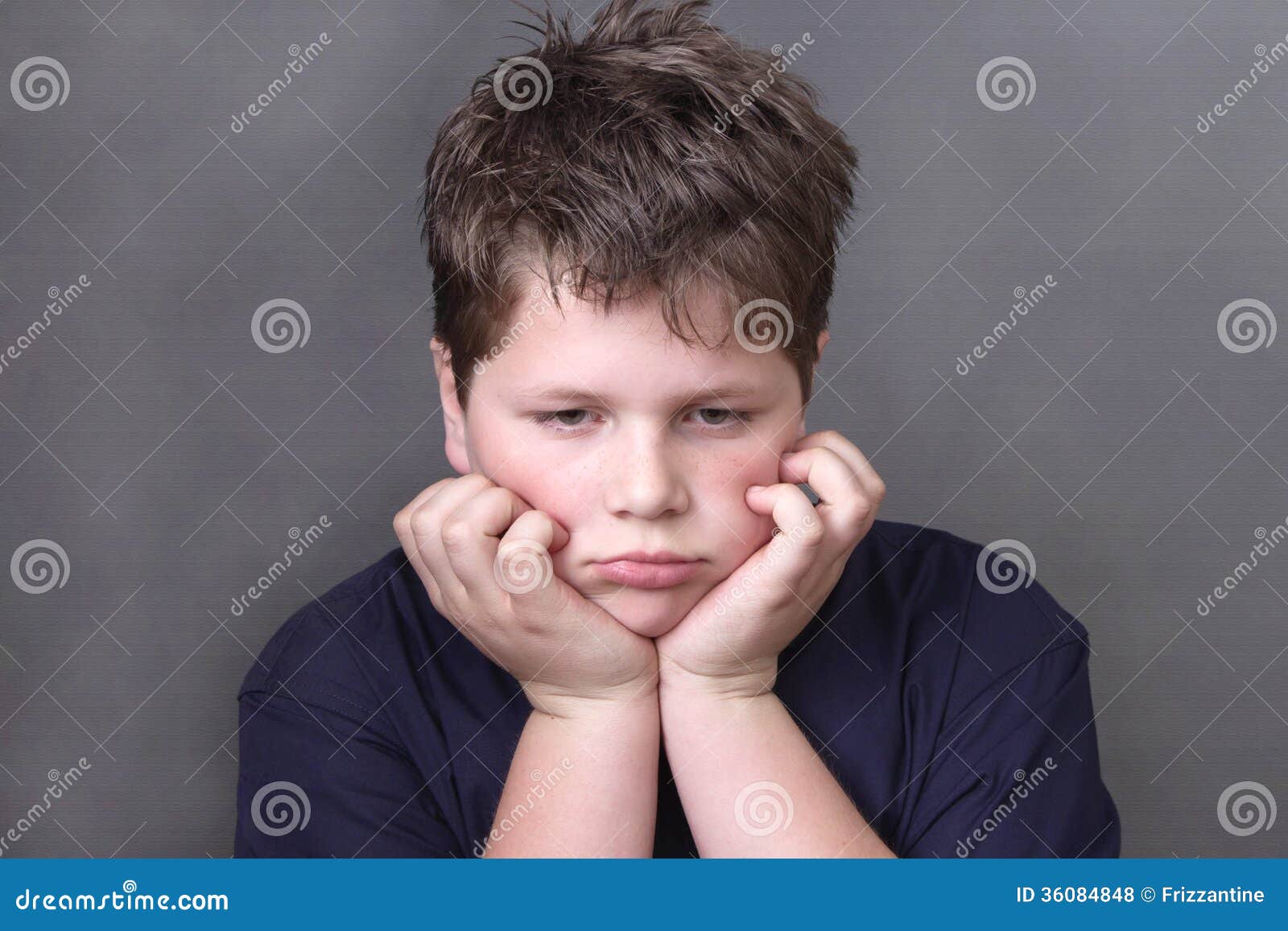 Portrait of sad tired boy stock photo. Image of look - 36084848
