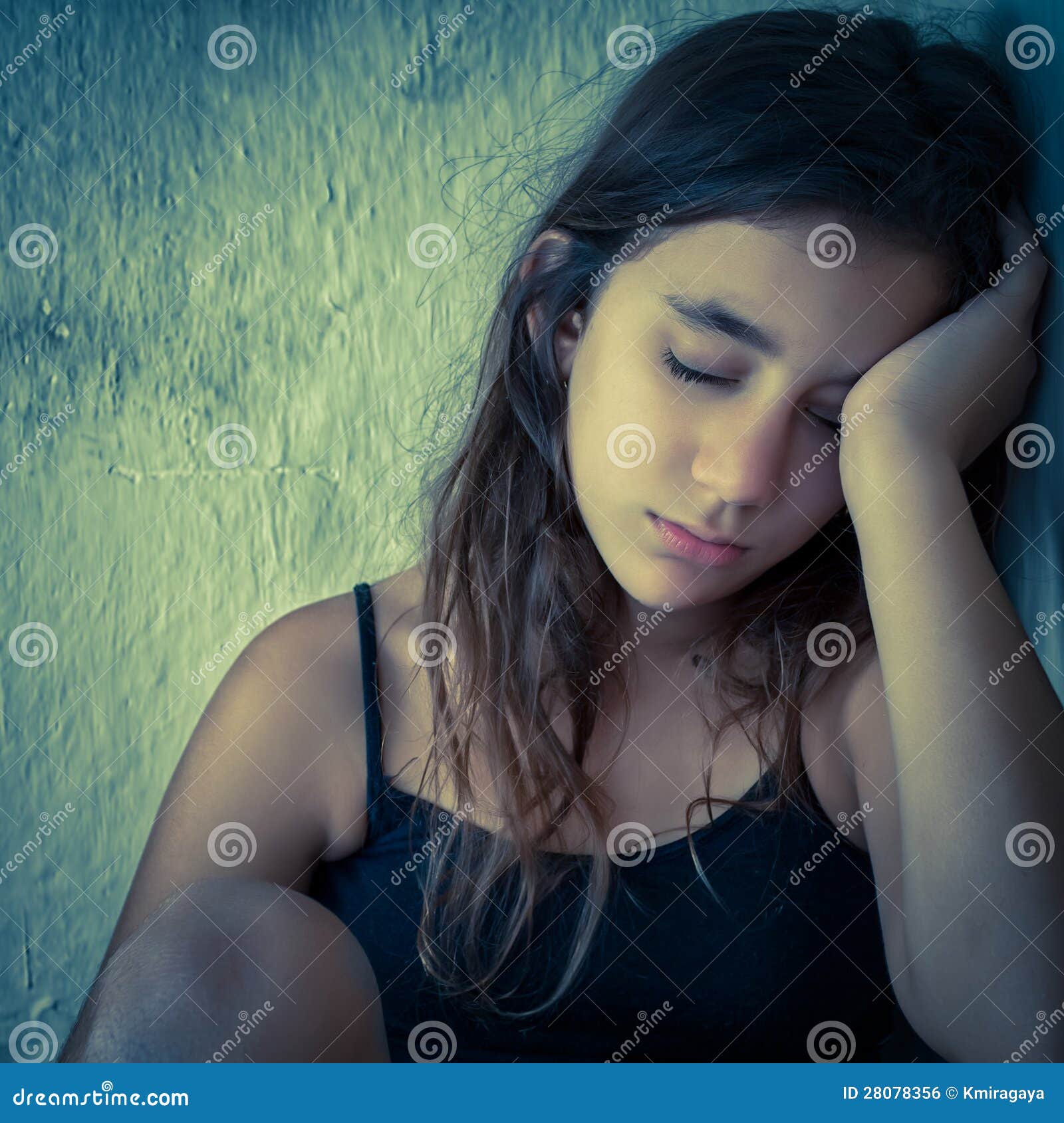 Portrait of a Sad and Tired Hispanic Girl Stock Photo - Image of ...