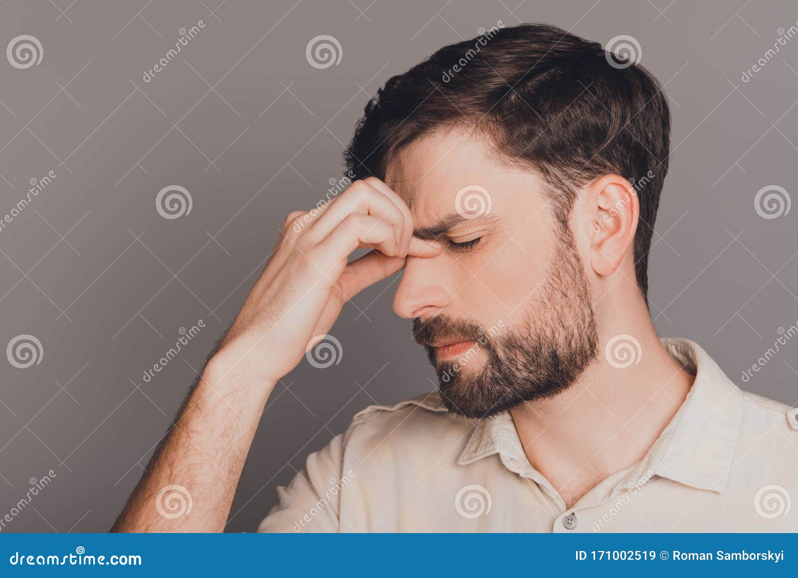 Portrait of Sad Tired Young Man after Work Stock Image - Image of evil ...