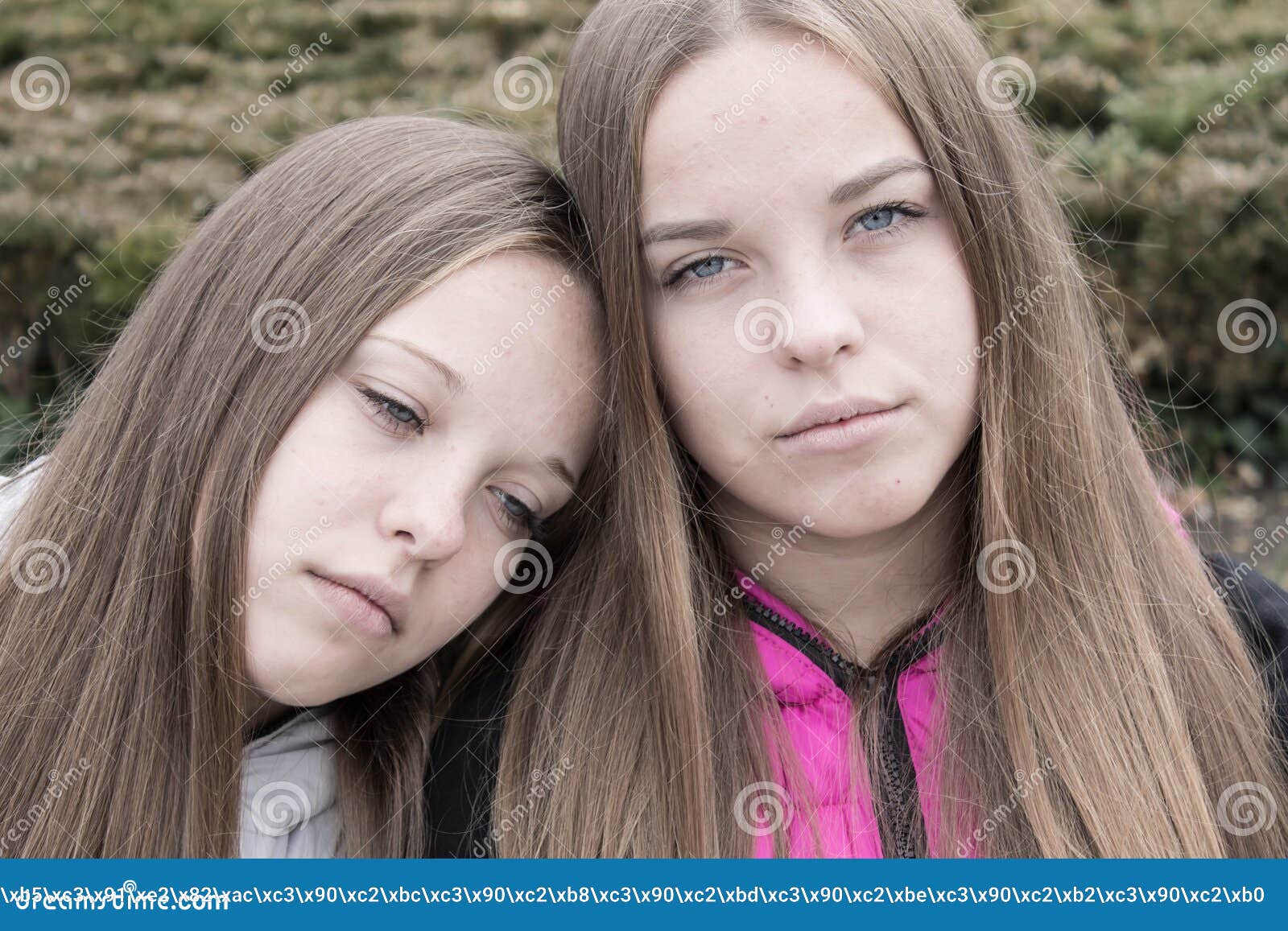 Portrait of sad twins stock photo. Image of playful, white - 27326102